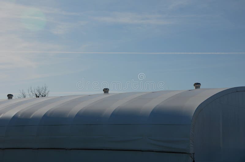 Container Building Permanently Forms a Warehouse with Offices. Covered ...