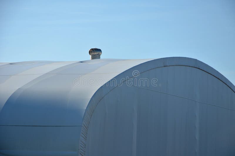 Container Building Permanently Forms a Warehouse with Offices. Covered ...