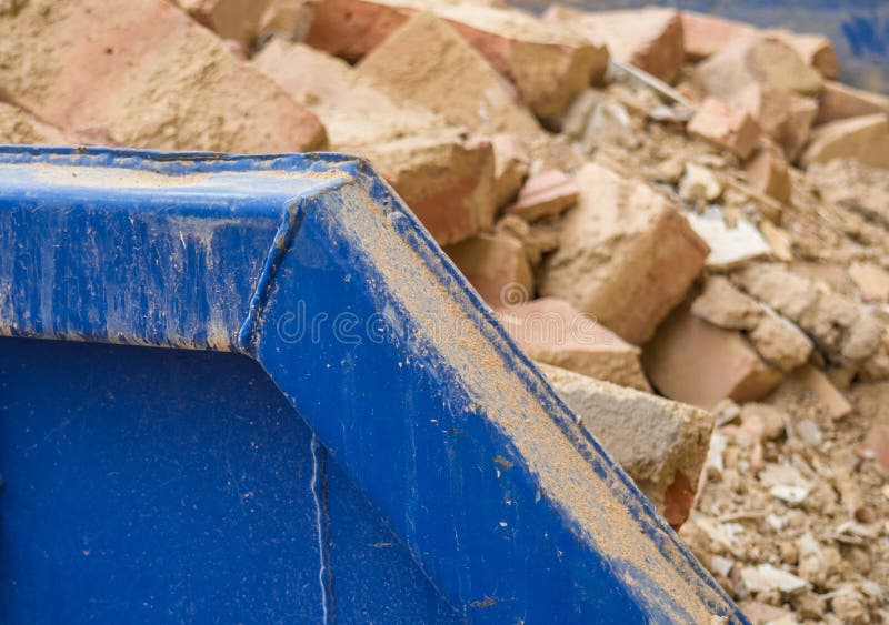 Container with Building Rubble Waste Stock Photo - Image of waste ...