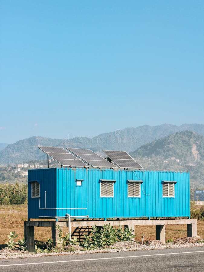 Container Cabin in the Nature. Stock Photo - Image of turned, mountain ...