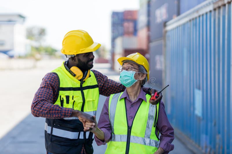 Container Cargo Foreman Partners Successful Happy Together into ...