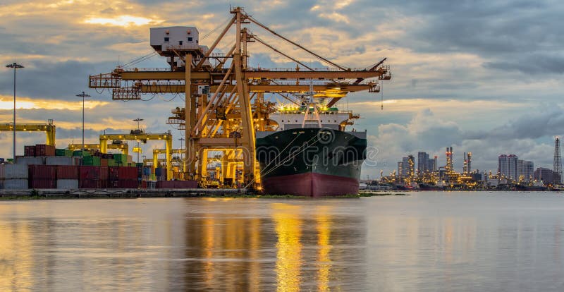 Logistics and Transportation of International Container Cargo Ship with ...