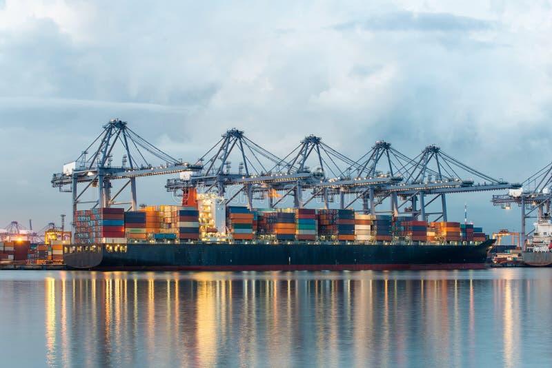 Logistics and Transportation of International Container Cargo Ship with ...