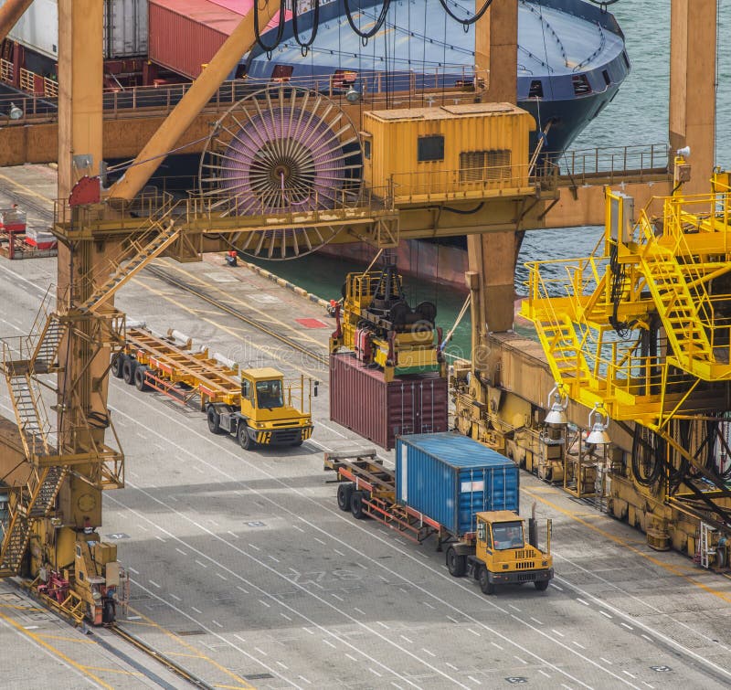 Crane Lifting Cargo Container Stock Photo - Image of navigate, shipping ...