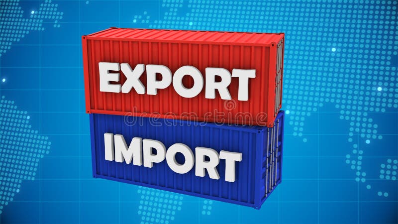 Container Cargo of Import Export for Global Trade Stock Illustration ...