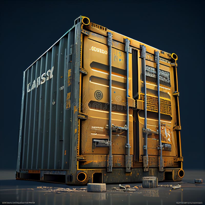 Container Cargo for Logistics Stock Illustration - Illustration of port ...