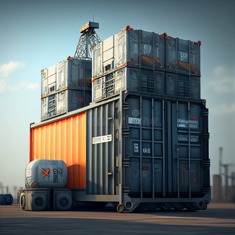 Container Cargo for Logistics Stock Illustration - Illustration of ...