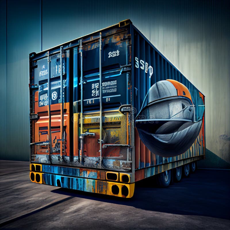 Container Cargo for Logistics Stock Illustration - Illustration of ...