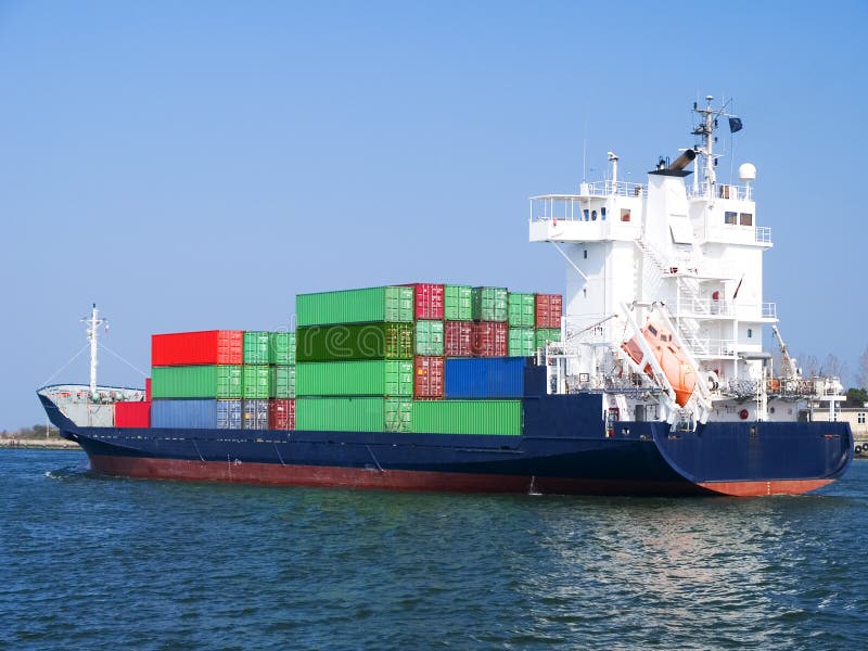 Container Cargo Ship stock image. Image of poland, industrial - 20521787