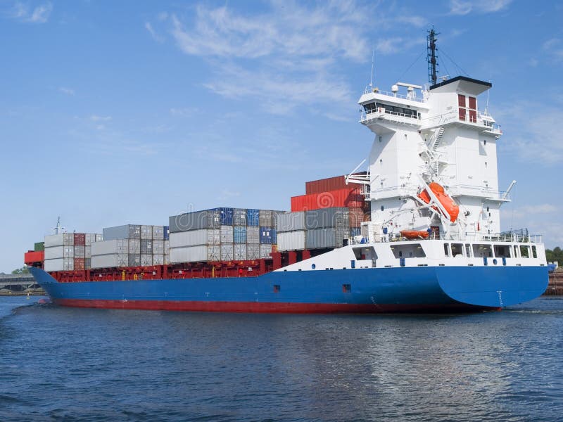 Container Cargo Ship stock image. Image of delivery, poland - 19567431