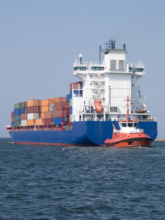 Container Cargo Ship stock image. Image of channel, naval - 20521787