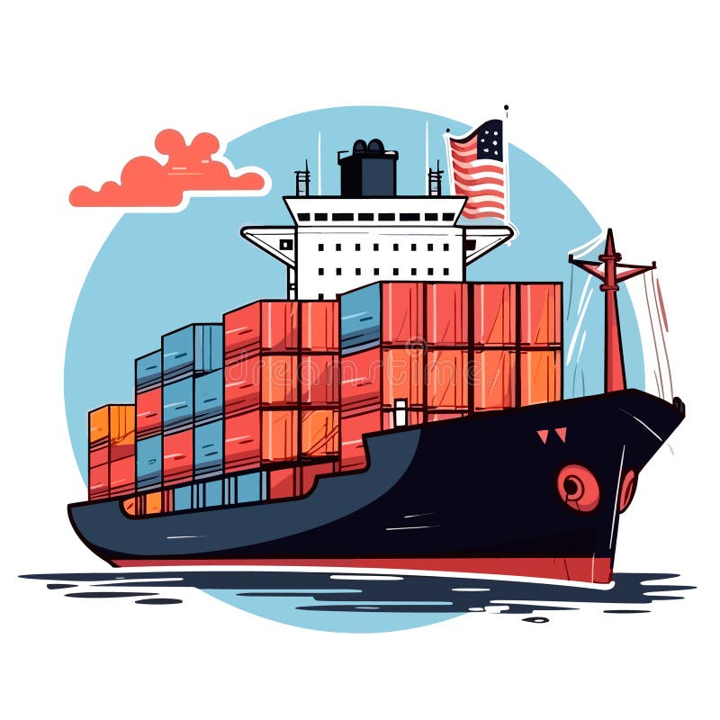 Container Cargo Ship Carrying Goods. Logistic Import Export and ...