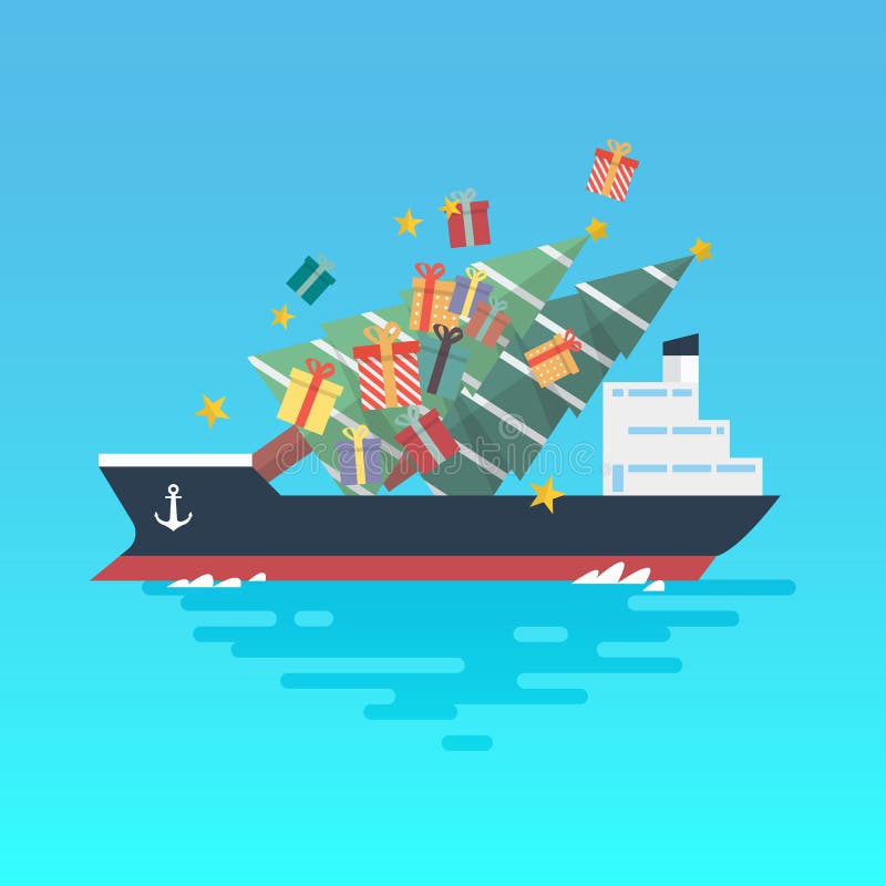 Christmas Container Ship Stock Illustrations – 107 Christmas Container ...