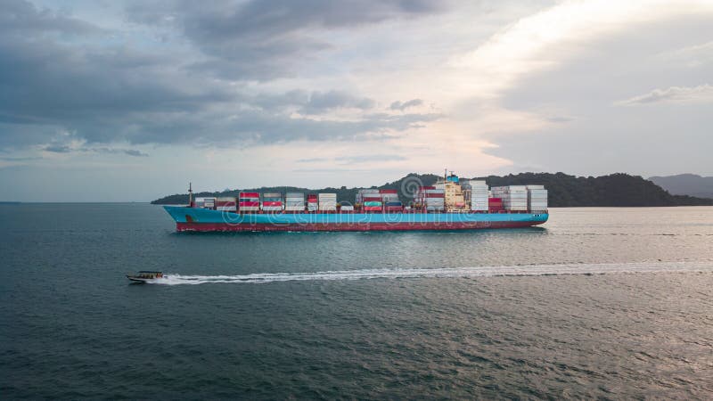 Container Cargo Ship. Freight Shipping Maritime Vessel in the Panama ...