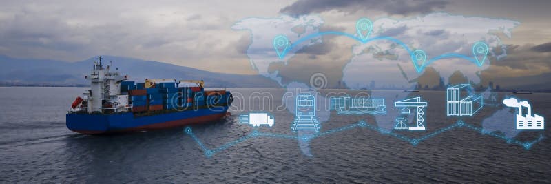 Container Cargo Ship in Import Export Business Logistic Stock Photo ...