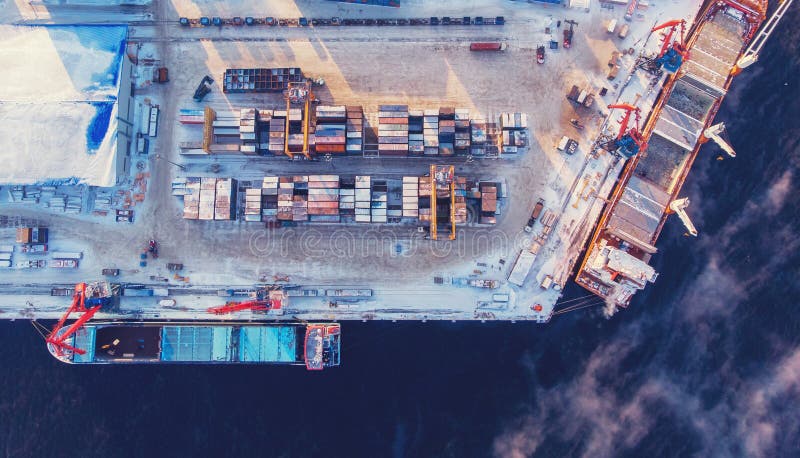 Cargo Ship Transports Containers of Garbage for Recycling Factory ...