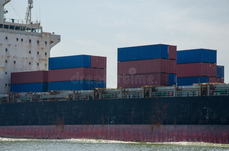 Container Cargo ship stock photo. Image of nautical - 118315540
