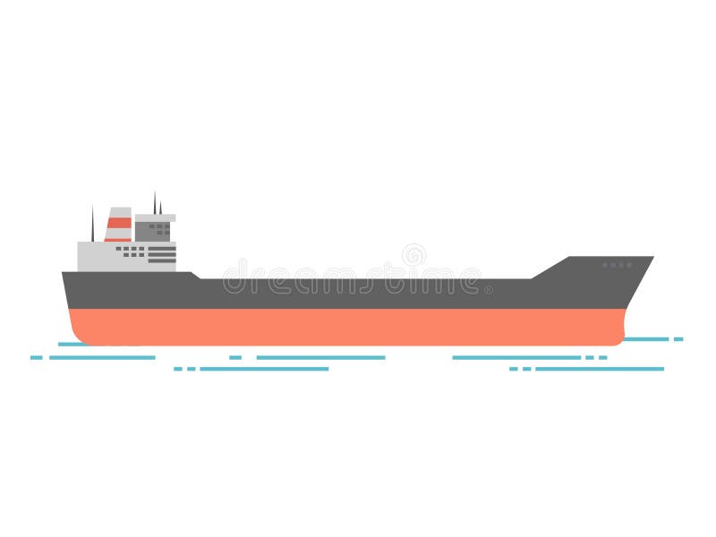 Container Cargo Ship in the Ocean Icon. Vector Stock Vector ...