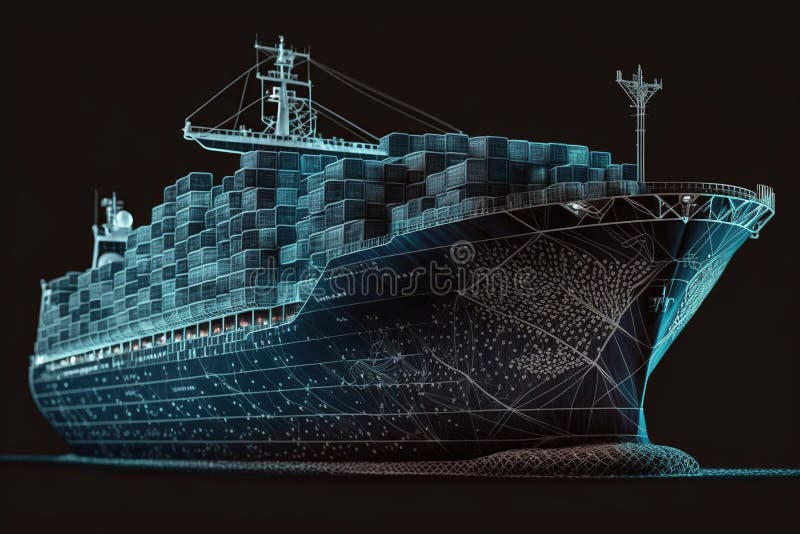 Container Cargo Ship in the Ocean. Logistics and Transportation Stock ...