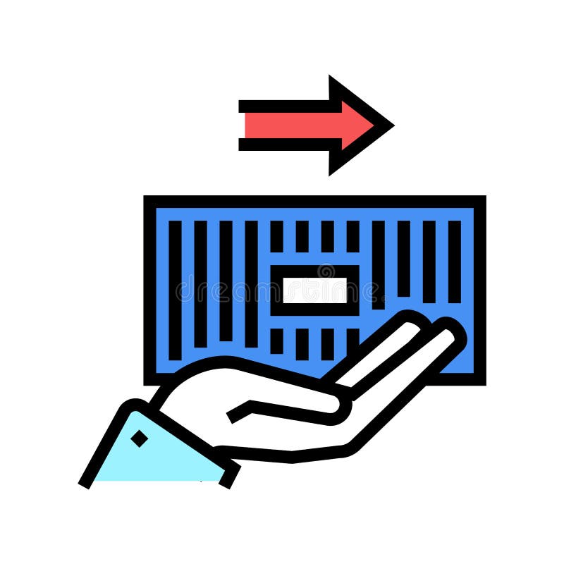 Container Carrying Color Icon Vector Flat Illustration Stock ...