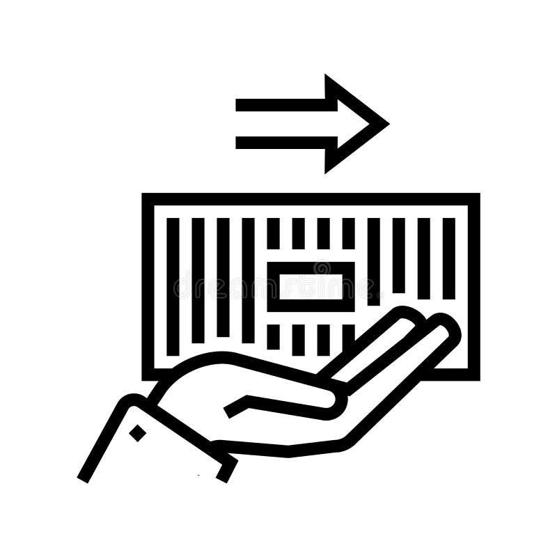 Container Carrying Line Icon Vector Black Illustration Stock ...