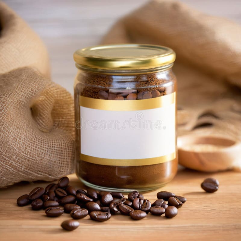 Container of Coffee Powder, Empty Blank Generic Product Packaging ...