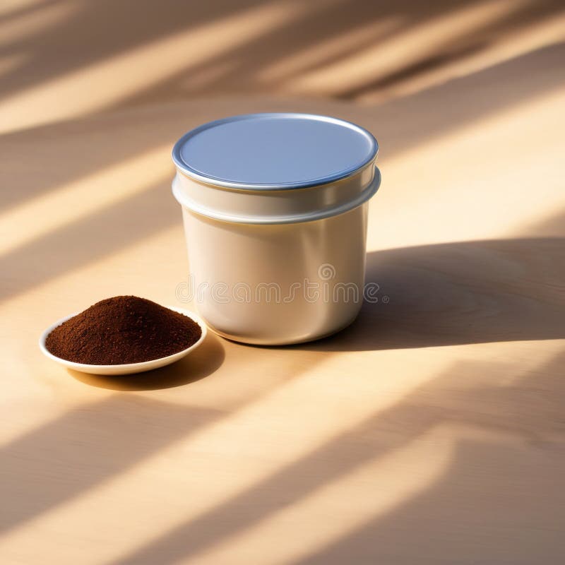 Container of Coffee Powder, Empty Blank Generic Product Packaging ...
