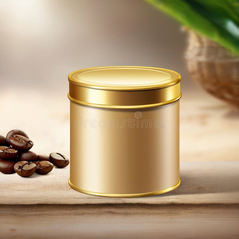 Container of Coffee Powder, Empty Blank Generic Product Packaging ...