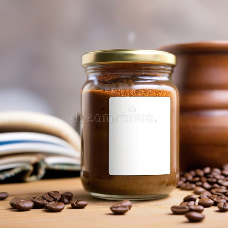 Container of Coffee Powder, Empty Blank Generic Product Packaging ...