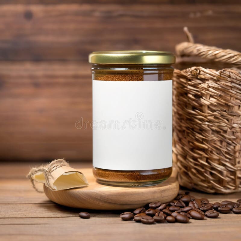 Container of Coffee Powder, Empty Blank Generic Product Packaging ...