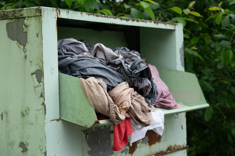 Container for Collection of Old Clothes for Recycling in the City Stock ...