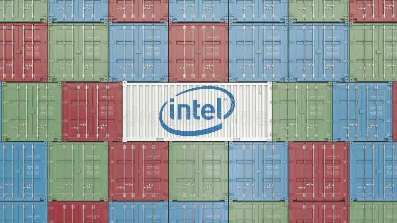 Signage Board with Intel Corporation Logo. Modern Office Building ...