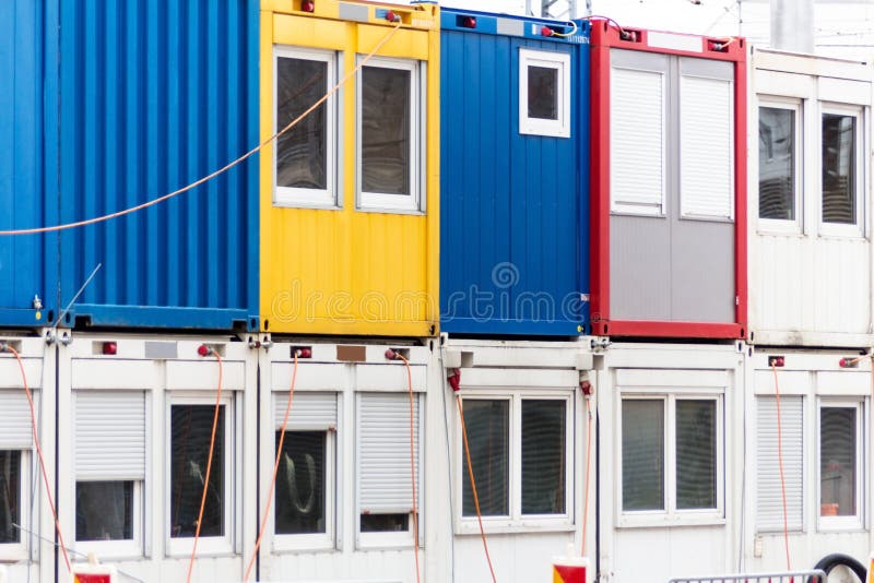 Container on Construction Site Stock Photo - Image of house ...