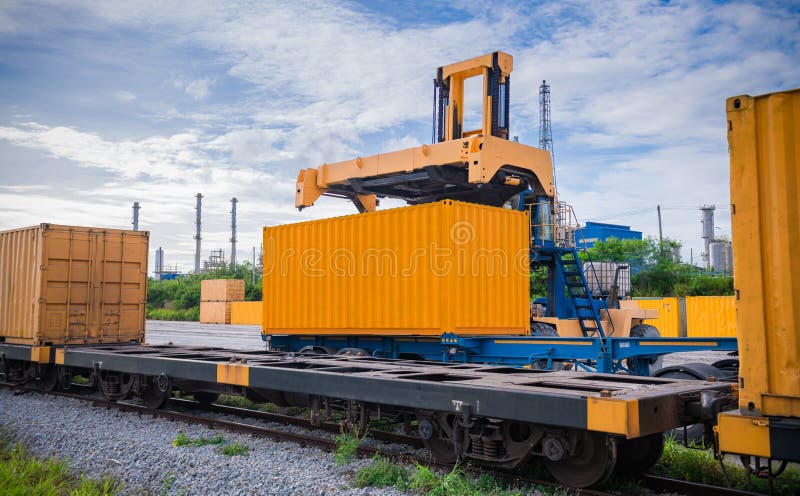 Container Crane Cargo Freight Ship with Working Crane Loading Bridge ...