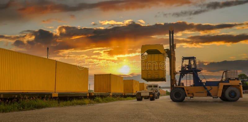 Container Crane Cargo Freight Ship with Working Crane Loading Bridge ...