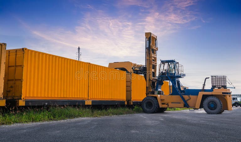 Container Crane Cargo Freight Ship with Working Crane Loading Bridge ...