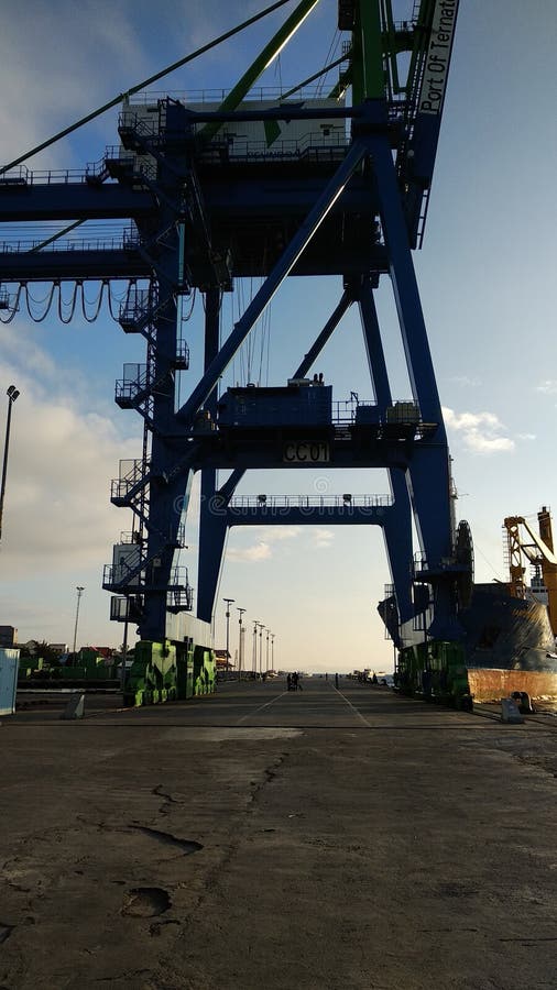 Container Crane in Port stock image. Image of track - 261821457