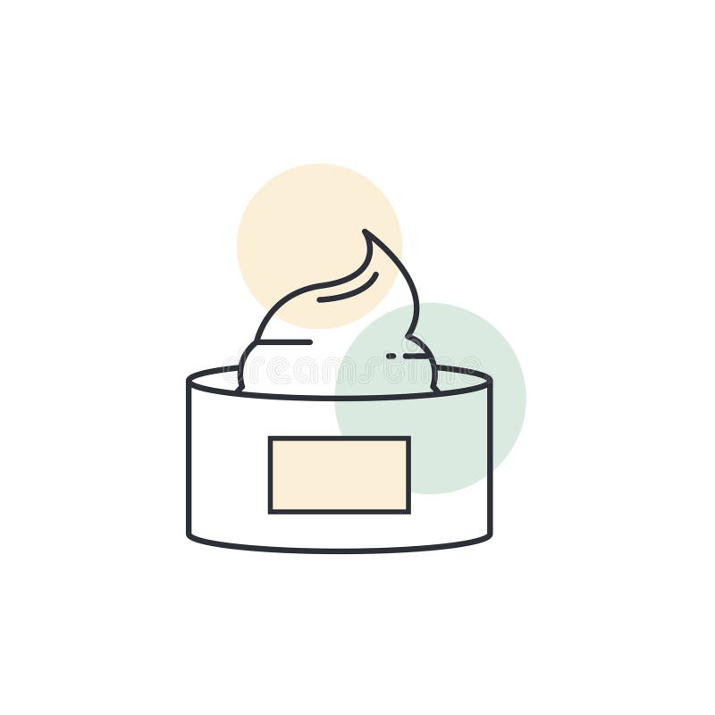 Container of cream icon stock vector. Illustration of vintage - 366163294