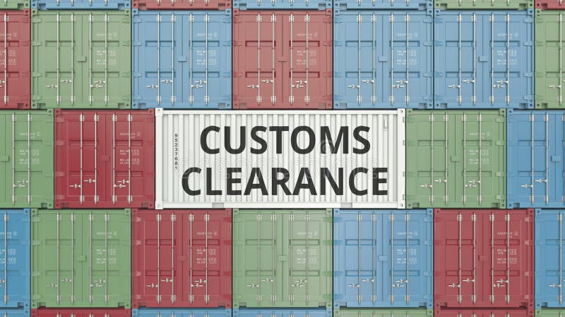 Container with CUSTOMS CLEARANCE Text. 3D Animation Stock Footage ...
