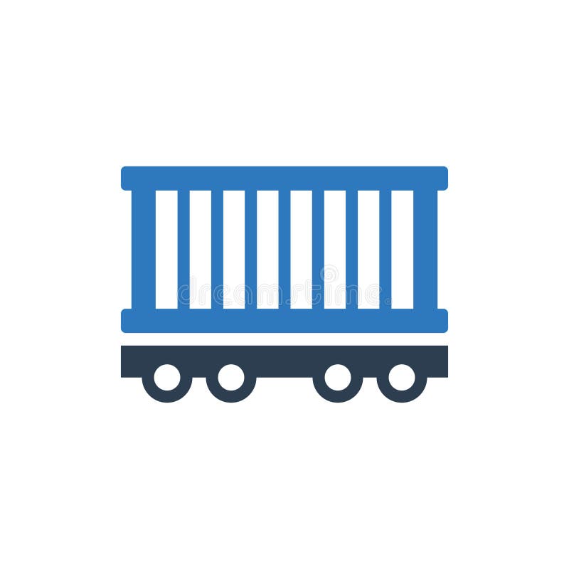 Container Delivery Train Icon - Cargo Rail Icon Stock Vector ...