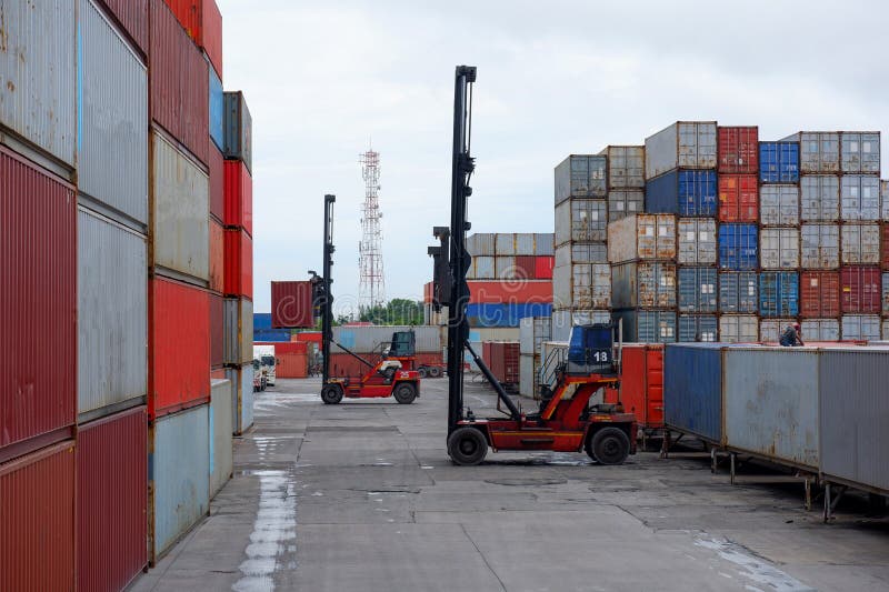 Container on the Dock International Transport Logistics Stock Image ...