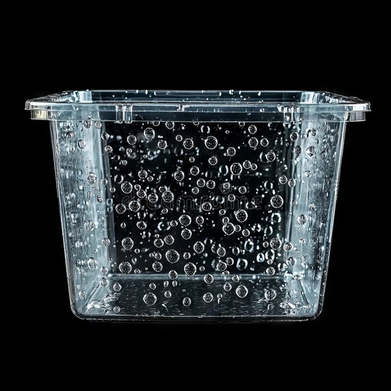 Container with Drops of Water in Clear Plastic Stock Image - Image of ...