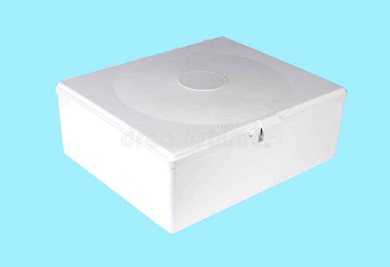 Container for Drugs on a Blue Background Stock Image - Image of white ...