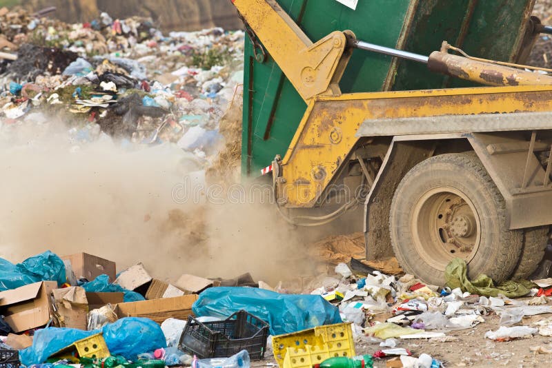 Container on the dump stock image. Image of closeup, concept - 49352545