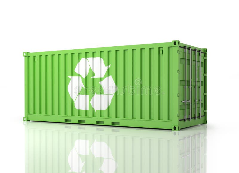 Container Eco Perspectiefmening Van Een Groene Container Stock ...