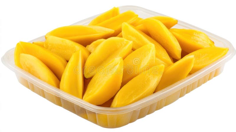 A Container Filled with Fresh, Sliced Mango Pieces Ready for ...