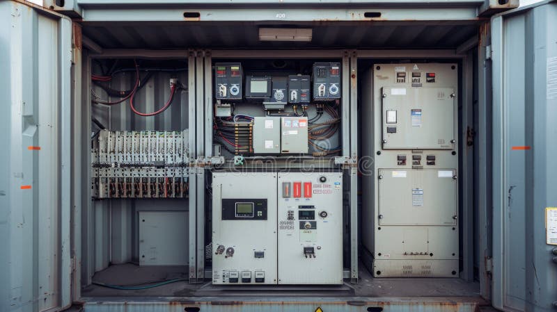 A Container Filled with Various Electrical Devices and Machinery Stock ...