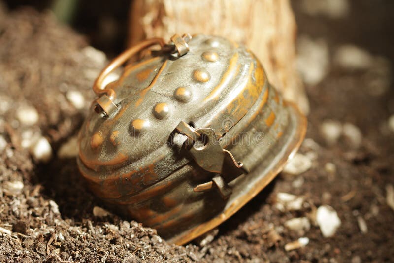 Old locked tin box stock photo. Image of deliver, locked - 121871202