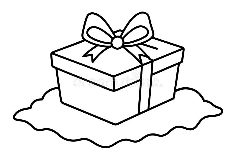 White Quadrate Box on a Cloud.Wedding,birthday Stock Illustration ...