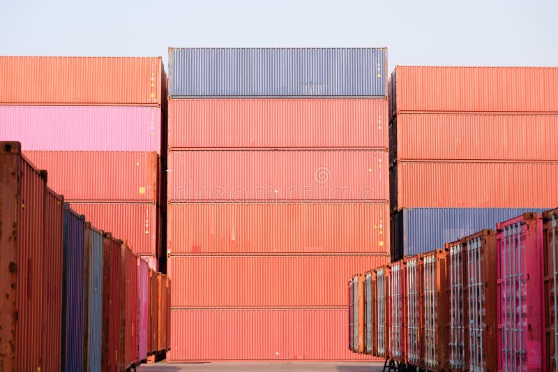 Container Fleet, Import Export Ships in Port, Freight Transport ...